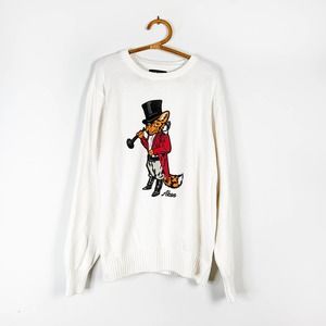 Akoo | Sweaters | Akoo White Fancy Fox Screen Print Sweater Plus Size ...